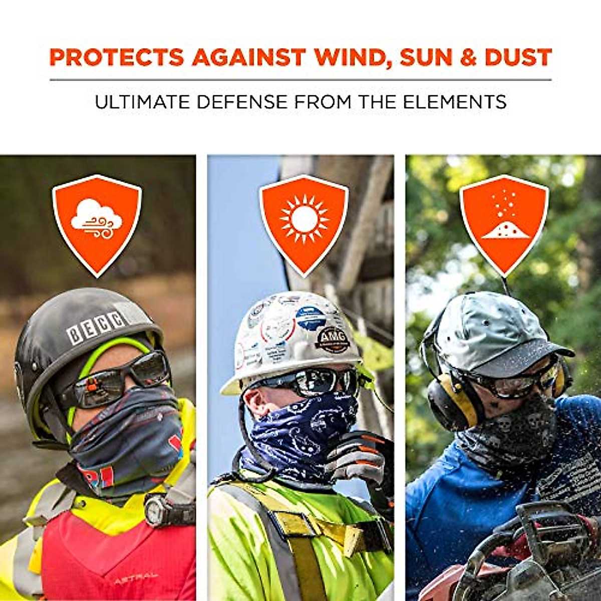 Ergodyne - 42121 Chill Its 6485 Neck Gaiter, Multiple Ways to Wear Headband, Sweat-Wicking American Flag