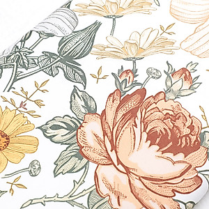 3PCS Crib Bedding Set Baby Minky Blanket Nursery Bed Skirt Set for Baby Girls & Boys (Retro Chrysanthemum,3pc Set)