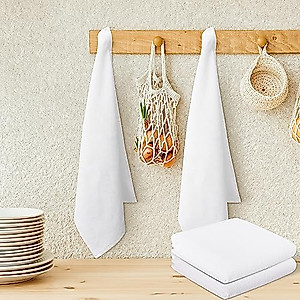 DG Collections Terry Dish Towels, 100% Cotton Kitchen Towels, Set of 6 (18x28 inch) Hand Towels - 400 GSM, Absorbent Terry Cloth Dish Towels for Kitchen, Soft Tea Towels - White Color