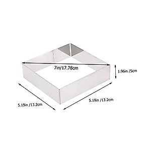 Abaodam 2pcs round silicone molds mini funnels square cupcake pans suit mini cake pans baking tools Stainless Steel Cake cookie mousse bakeware pancakes cake mold appetizer box