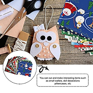 20 Sheets Christmas Fabric Bundles Sewing Craft Square Patchwork Precut Printed Fabric Scraps Quilting Sewing Polyester Fabric for DIY Christmas Stocking Wreath Doll Dress Apron Supply