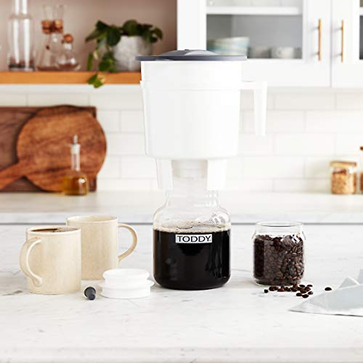 Toddy® Cold Brew System - Staycation Edition, white, 7.25 x 7.25 x 12.5 inches