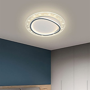 Hanging Lamp , Modern Round Ceiling Light Fixture Dimmable Flush Mounted Ceiling Lamp for Living Room Bedroom Kitchen Gold Acrylic LED Ceiling Chandelier for Kid's Boys Girls Room Interesting Life ( C