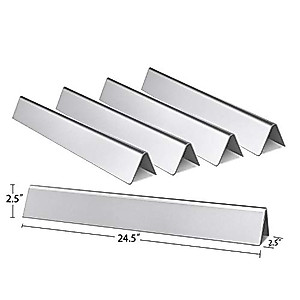 Hongso 34 1/4" SS Burner Tube Set and 24.5" Flavorizer Bars Replacement for Weber Genesis 300 Series E-310 E-320 EP-310 EP-320 S-310 S-320 Gas Grills (with Side Control Panel Only), 67722 7539 7540