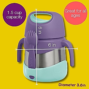 b.box Insulated Food Jar with Spork for Toddlers | Easy Open Container for Toddlers | Stainless Steel, 5hrs + of Perfect temperatures | Dishwasher Safe, BPA Free (Ocean Breeze, 11 oz)