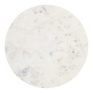 Kate and Laurel Tira Modern Marble Side Table, 14 x 14 x 24, Gold, Small Pedestal Table for Decorative Display