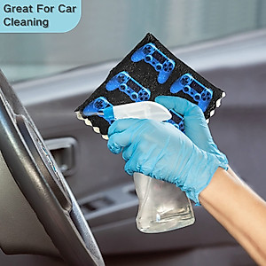 Video Game Joystick Gamepad in Blue Neon Lights Isolated on Black Pack of 6 Pcs Kitchen Dish Towels, Absorbent Soft Dishcloths for Bar cafe Car Table Chair Window Washable Towels 11 x 11 inches