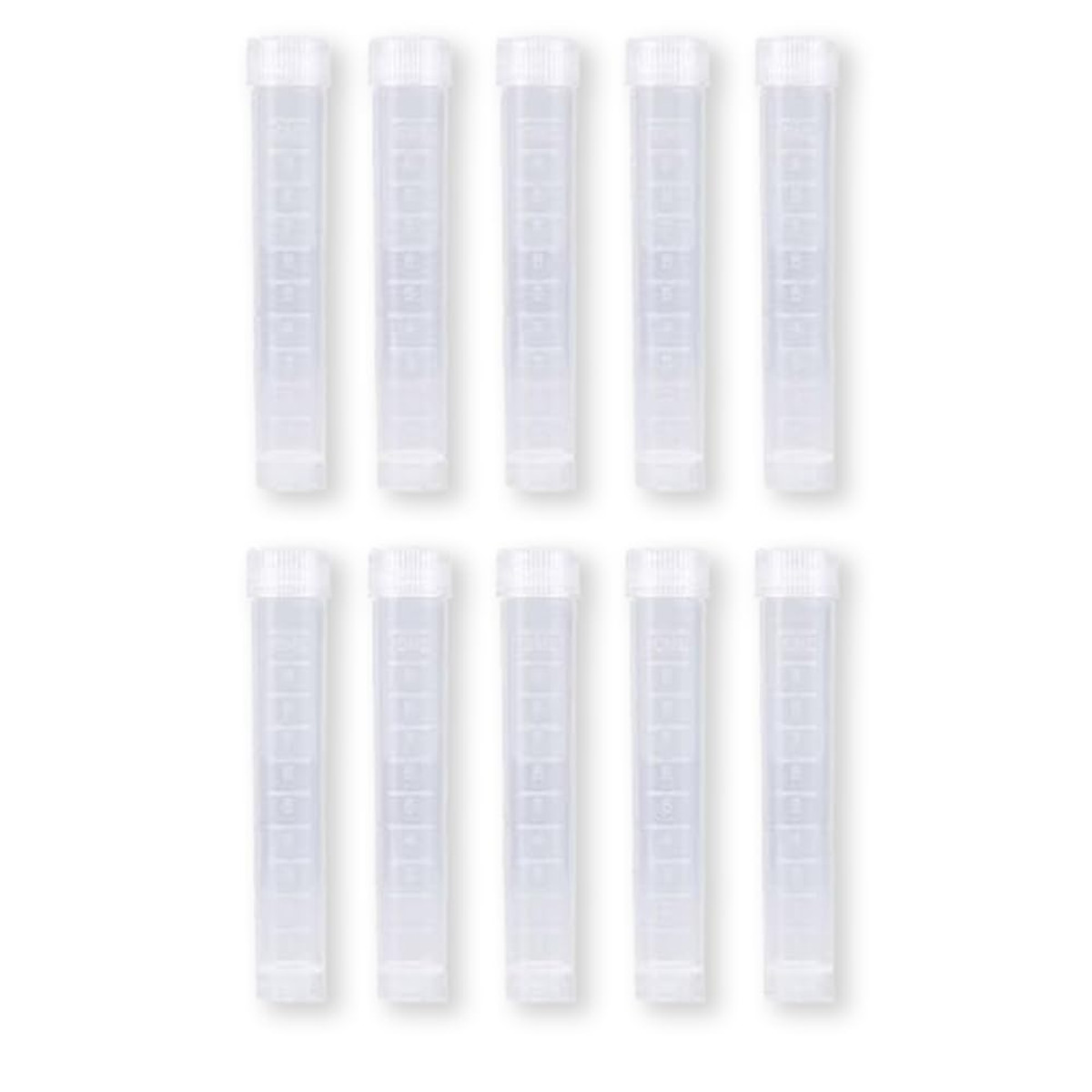 WELANGBN 10pcs 10ml Lab Plastic Frozen Test Tubes Vial Seal Cap Container for Laboratory School Educational