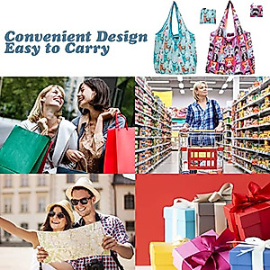 Reusable Shopping Bags Foldable Large Bulk Bag for Grocery, Machine Washable Durable Durable Grocery Bags Ripstop Nylon Tote Bags Waterproof & Lightweight, 4 Pack