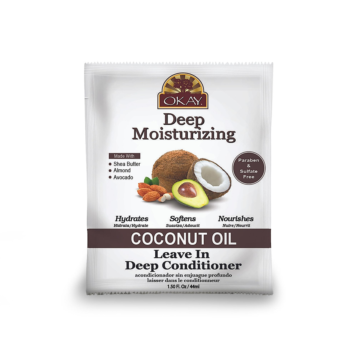 OKAY COCONUT OIL DEEP MOISTURIZING LEAVE IN CONDITIONER 1.25oz / 37ml