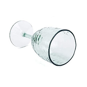 unkno 14 ounce Acrylic Stem Wine Glasses, All-Purpose Wine Glasses, Set of 6 - Spanish green,Dishwasher Safe, BPA Free (Spanish green, 6)