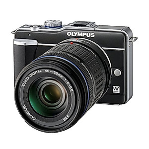Olympus PEN E-PL1 12.3MP Live MOS Micro Four Thirds Interchangeable Lens Digital Camera with 14-42mm f/3.5-5.6 Zuiko Digital Zoom Lens & Olympus M.Zuiko Digital ED 40-150mm f/4.0-5.6 Lens (Black)