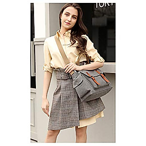 Womens Crossbody Handbags Canvas Shoulder Purse Daily Shopper Satchel Work Bag Travel Purse Top Handle Tote Bag Grey