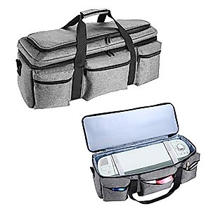 ProCase Cricut Maker and Explore Air Carrying Case, Double-Layer Lightweight Cricut Accessories Travel Tote Bag for Cricut Explore Air 2 and Silhouette Cameo 4 / Cameo 3(Bag Only) -Grey