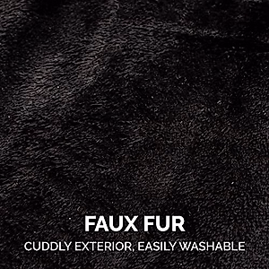Furhaven Medium Dog Hat, Washable & Cozy - Plush Faux Fur Flex-Fit Black Bat Dog Hat Costume - Black, Medium