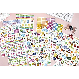 bloom daily planners Planner Sticker Value Pack (13 Unique Sheets / 1,000+ Aesthetic Stickers) - New Variety Assortment Bundle for Planning & Decorating