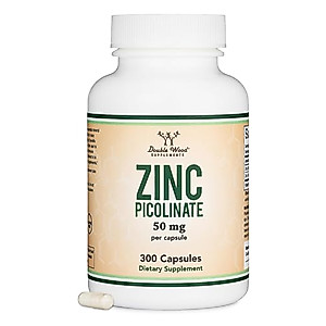Zinc Picolinate 50mg, 300 Capsules (Immune Support) Non-GMO, Gluten Free (300 Day Supply) by Double Wood Supplements