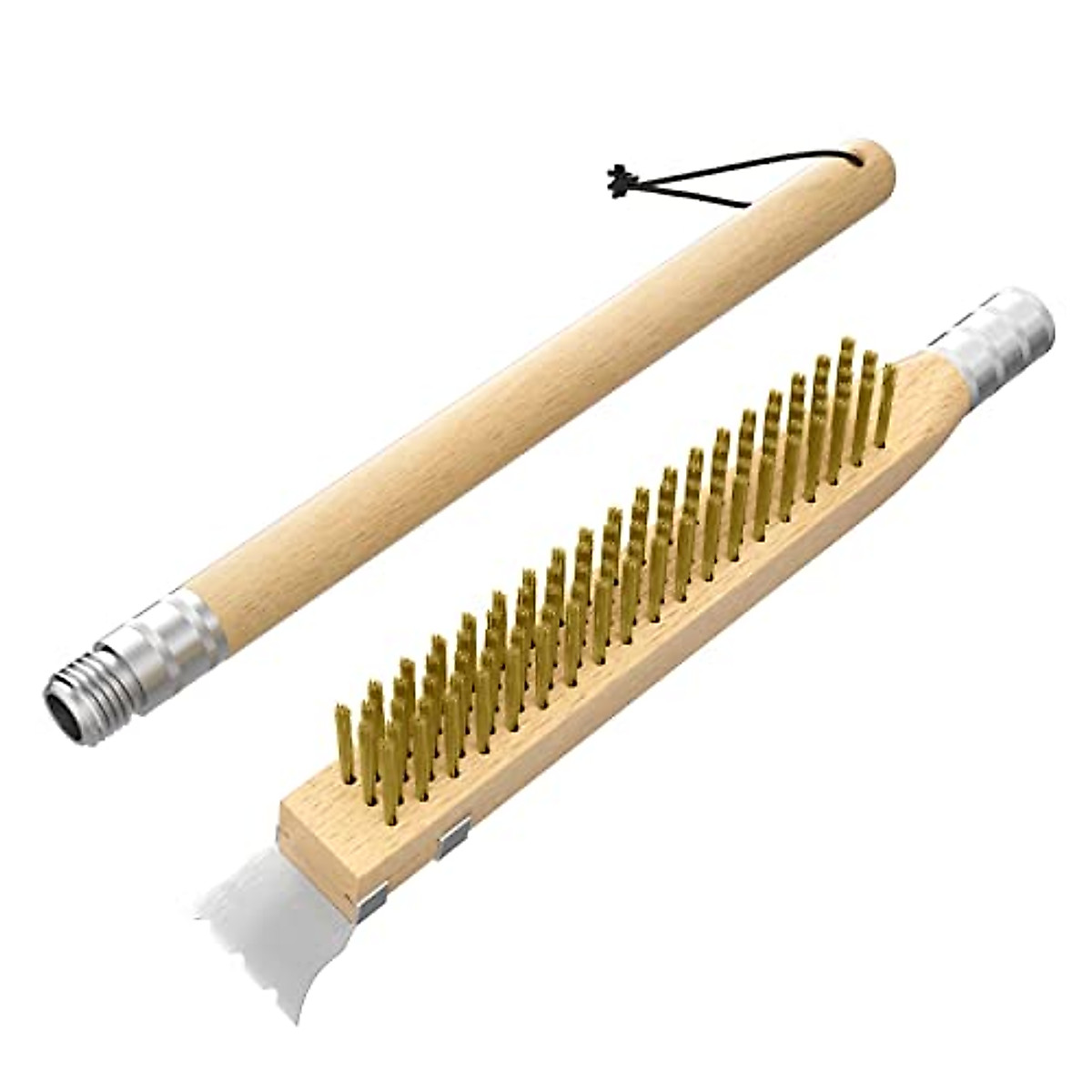 Pizza Stone Brush, G.a HOMEFAVOR Pizza Oven Brush with Scraper, 25" Long Pizza Stone Cleaning Brush, Pizza Oven Tools and Accessories