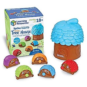Learning Resources Spike the Fine Motor Hedgehog Sensory Tree House - 7 Pieces, Ages 18+ months Fine Motor and Sensory Toy, Toddler Educational Toys, Montessori Toys