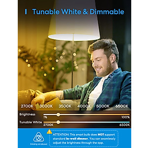 meross Smart Light Bulb, BR30 Flood WiFi LED Bulbs Compatible with Apple HomeKit, Alexa, Google Assistant & SmartThings, Dimmable E26 Multicolor 2700K-6500K RGBCW, 1300 Lumens 100W Equivalent, 1 Pack