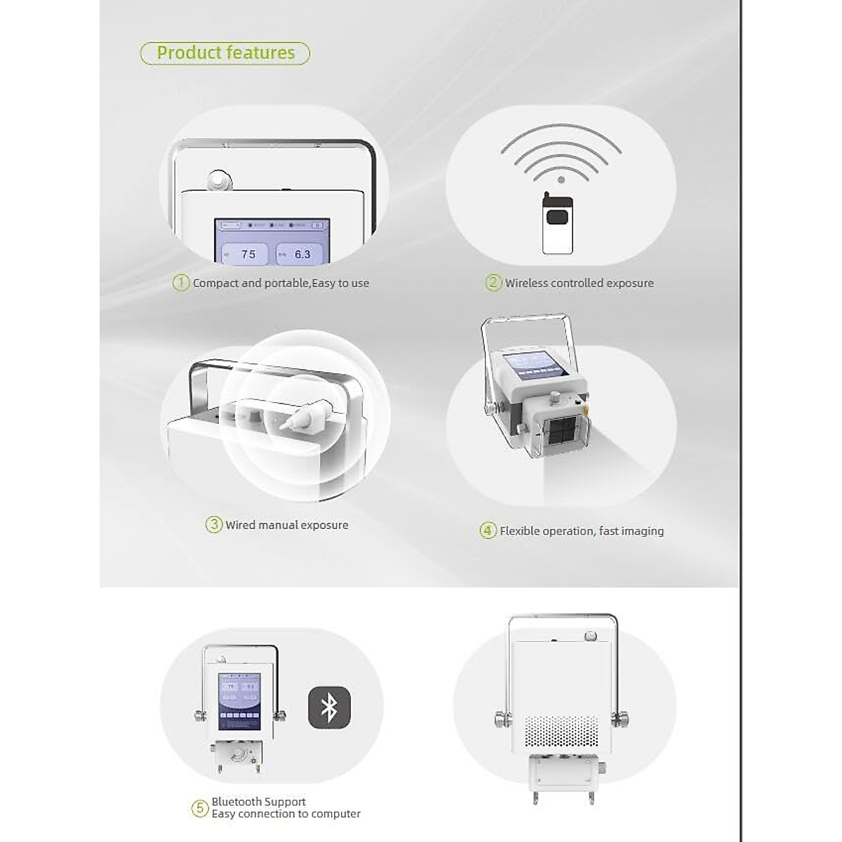 Canis 5C High Frequency Digital Portable Veterinary X-ray Machine for Mobile Radiography in Veterinary Medicine