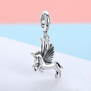 Unicorn Charm 925 Sterling Silver Pet Charm Beads for Fashion Charms Bracelet & Necklace