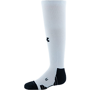 Under Armour Youth Team Over-The-Calf Socks, 1-Pair, White/Black/Black, Small