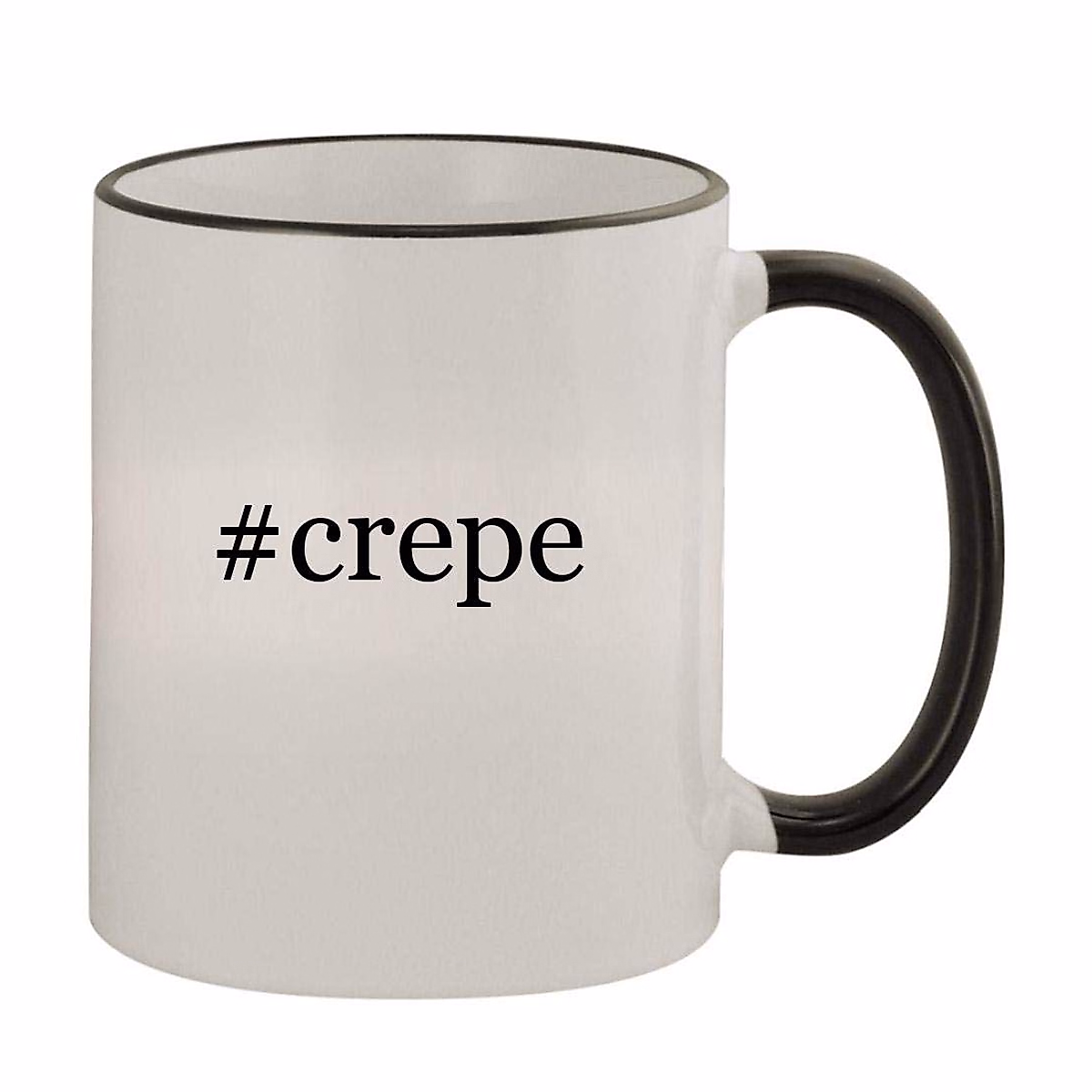 Knick Knack Gifts #crepe - 11oz Colored Handle and Rim Coffee Mug, Black