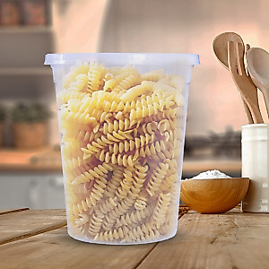 Plastic Deli Food Container (24 set - 32 oz) | For Storage, Meal Prep, Takeout, Leftovers | Includes Air-Tight Lids | Microwave/Dishwasher/Freezer Safe | Stackable | BPA-Free |