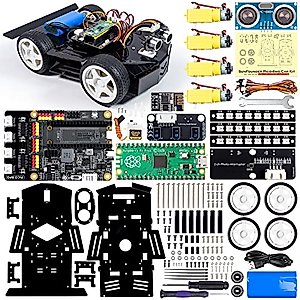 SunFounder Robot Car Kit for Raspberry Pi Pico, Open Source, MicroPython, App Control, RGB LED, Electronic DIY Robot Kit for Teens and Adults (Battery Included)