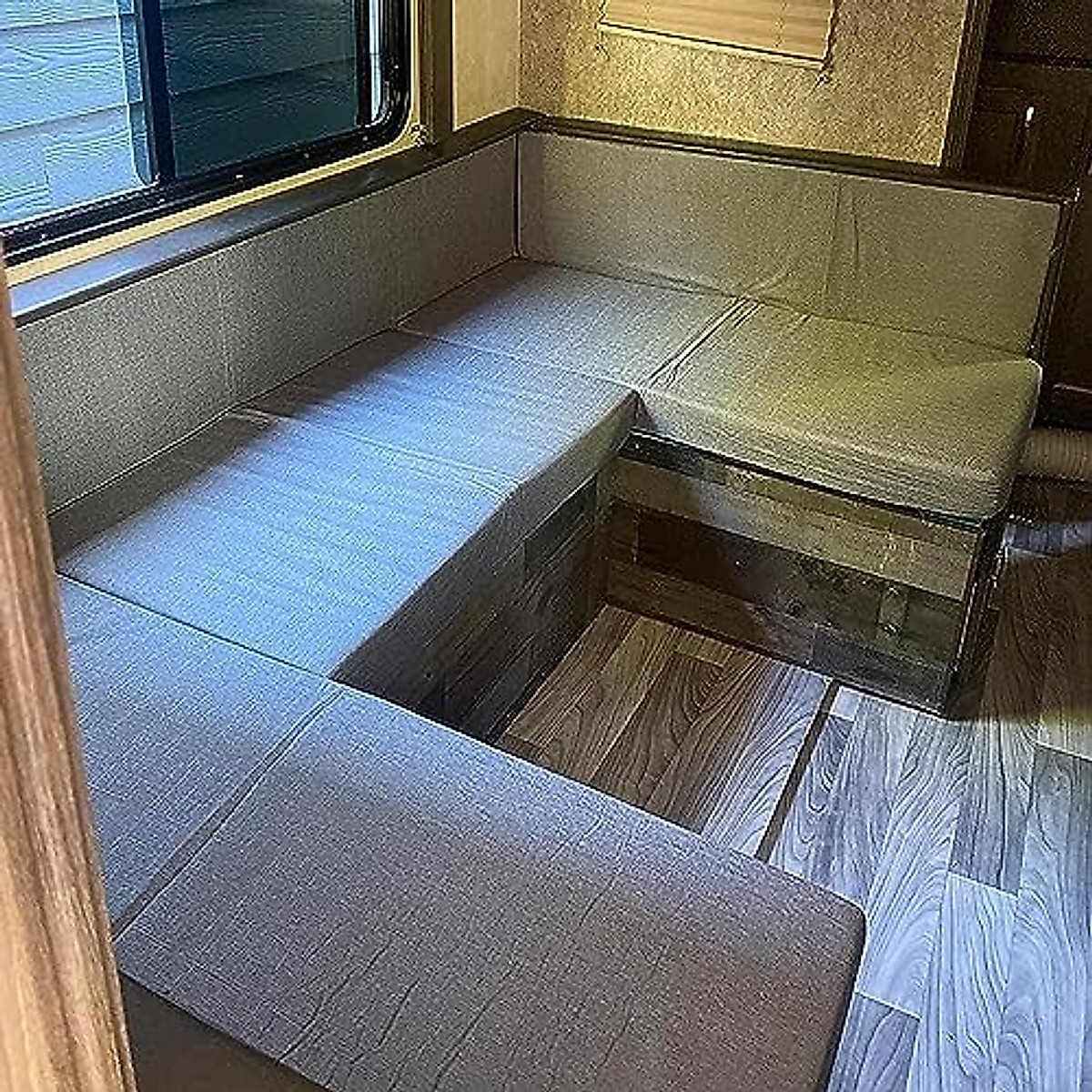 Vlimus Custom Bench Seat Bay Window Cushions Indoor Outdoor Furniture Cushion Replacement 75D Upholstery Foam Non Slip Backing for Sofa Chairs Patio Garden