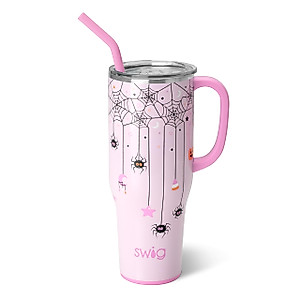 Swig Life 40oz Mega Mug, 40oz Tumbler with Handle and Straw, Extra Large Insulated Tumblers, Cup Holder Friendly Travel Mug (Sweet And Spooky)