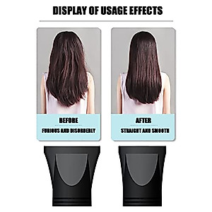 2 PCS Plastic Salon Hair Dryer Nozzle Replacement Blow Flat Hairdressing Styling Tool Diameter 4.5cm and 4.6cm Black