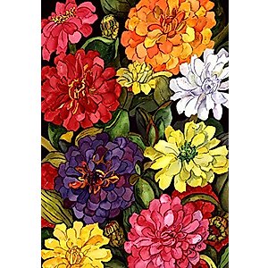 Toland Home Garden 112064 Zippy Zinnias Spring Flag 12x18 Inch Double Sided Spring Garden Flag for Outdoor House summer Flag Yard Decoration