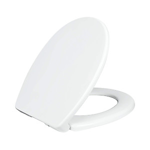 LUXE TS1008R Round Comfort Fit Toilet Seat with Slow Close, Quick Release Hinges, and Non-Slip Bumpers (White)