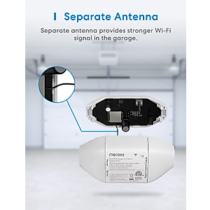meross Smart Garage Door Opener Remote, APP Control, Compatible with Alexa and SmartThings, Multiple Notification Modes, No Hub Needed