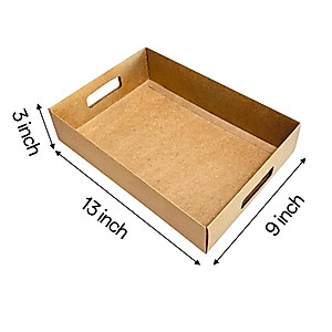 15-Pack 13" X 9" X 3" Brown Blyss Cookie Crate,Sturdy Cookie Serving Tray Great for Party Platters,Natural Kraft Paper Cardboard Tray use for Packaging and Hold Cookies,Take Out Container,Pack of 15