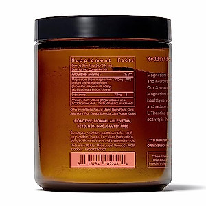 Magnesi-Om by Moon Juice | Supplement for Natural Calm, Relaxation & Regularity | Magnesium Acetyl Taurinate, Magnesium Gluconate, Magnesium Citrate, L-Theanine | Sugar Free Berry Flavor (Jar, 4 oz)