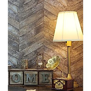 CiCiwind Wood Peel and Stick Wallpaper Shiplap Removable Self Adhesive Wallpaper Wood Contact Paper Herringbone Textured Wall Paper Decorative Walls Covering Home Decoration 197"×15.7"