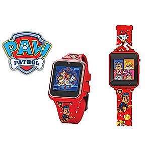 Accutime Kids Nickelodeon Paw Patrol Red Educational Touchscreen Smart Watch Toy for Toddlers, Boys, Girls - Selfie Cam, Learning Games, Alarm, Calculator, Pedometer & More (Model: PAW4275AZ)
