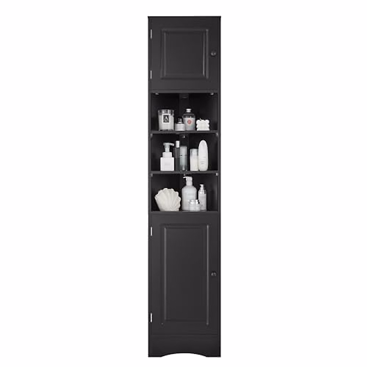 Merax Corner Cabinet Freestanding Floor Bathroom Storage Space Saver with Doors and Adjustable Shelves for Home, Kitchen, Tall Slim