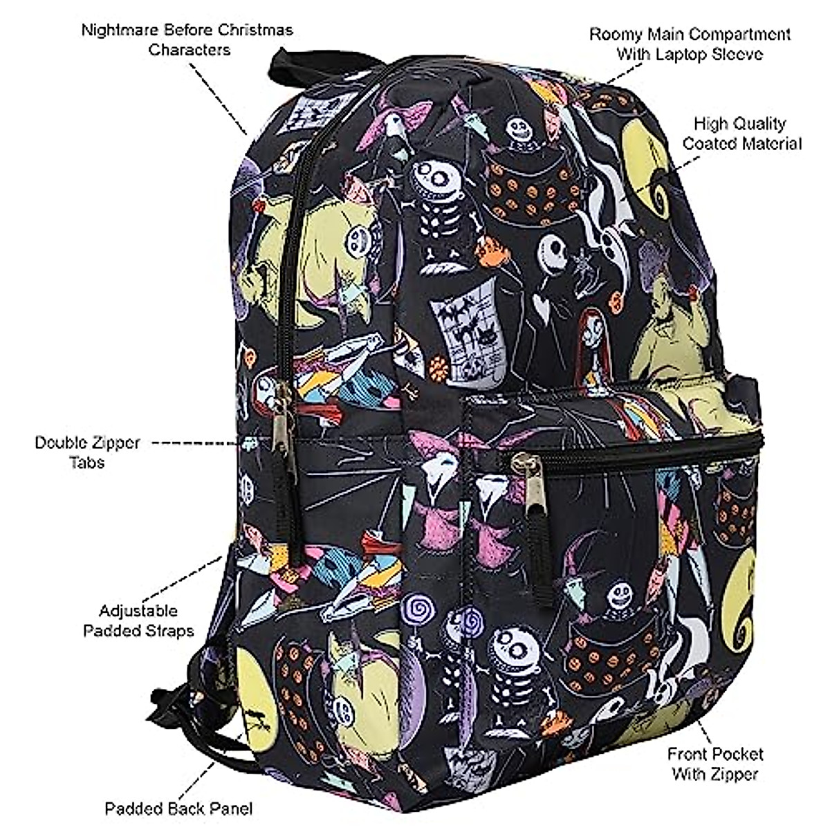 Disney Nightmare Before Christmas 16" Laptop Backpack Cargo Jack Skellington AOP