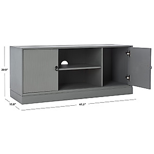 SAFAVIEH Home Collection Aliyah Distressed Grey 2-Door 1-Shelf Entertainment Media Stand up to 55" Flatscreen TV