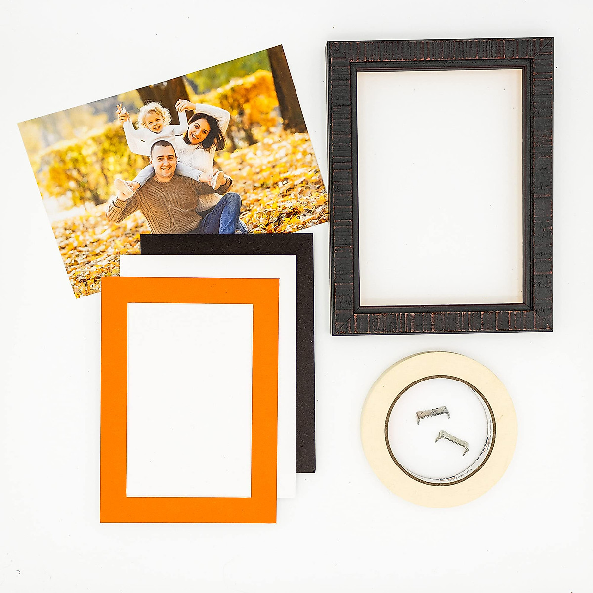 8x16 Mat Bevel Cut for 6x12 Photos - Acid Free Orange Precut Matboard With Backing Board and Crystal Clear, Self Seal Photo Mat Bag - For Pictures, Photos, Framing - 4-ply Thickness