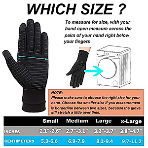 2-Pairs Pack Copper Full Finger Compression Gloves, Copper Arthritis Gloves for Women & Men Relieve Pain from Arthritis Pain, Swelling and Rheumatoid, and Everyday Hands Support (Medium (Pack of 2))