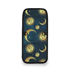 ALAZA Gold Moon Sun & Star Night Sky Boho Small Crossbody Wallet Purse Bohemian Cell Phone Bag Rfid Passport Holder with Credit Card Slots