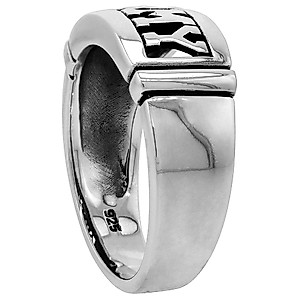 Sterling Silver ARMY Ring for Women and Men High Polished Solid 3/8 inch wide size 12