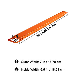 KYBOLT Pallet Fork Extension, [6.5" Width 84" Length] [4600 LBS Max] Heavy Duty Steel Pallet Extensions for Forklift Truck- Orange