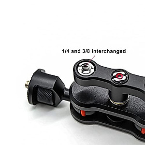 TOSICAM Articulating Magic Arm with Double Ballheads Monitor Mount,1/4" Screw for Field Monitor,Lights,Audio Recorders,Gimbal,Camera Cage,Video Shooting