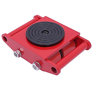 6T Machinery Mover Heavy Duty Machinery Skate Dolly with 360° Rotation Cap and 4 Rollers Industrial Moving Rotating Skates Equipment for Transport of Heavy Machinery and Household Furniture (Red)